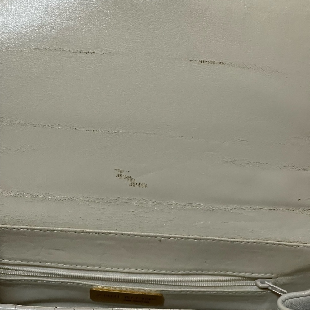 Anne Klein 80s Vintage White Leather Handbag - Gem